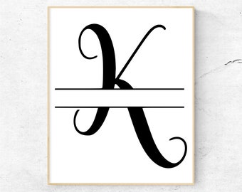 Split letter k | Etsy