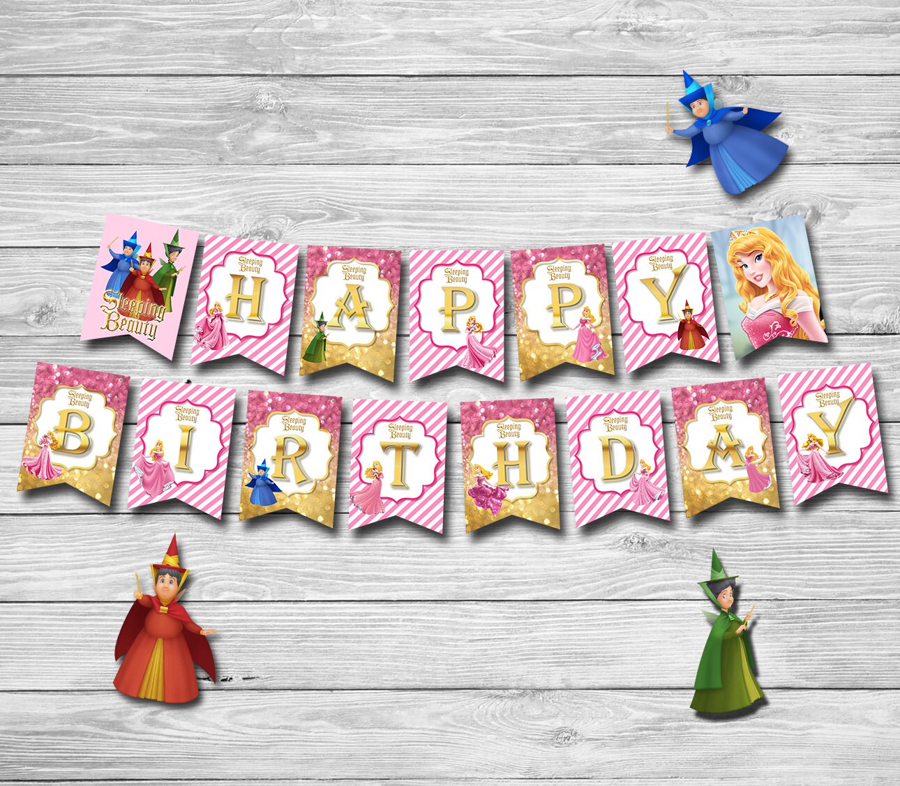 Disney Princess Aurora Banner Sleeping Beauty Banner Instant | Etsy