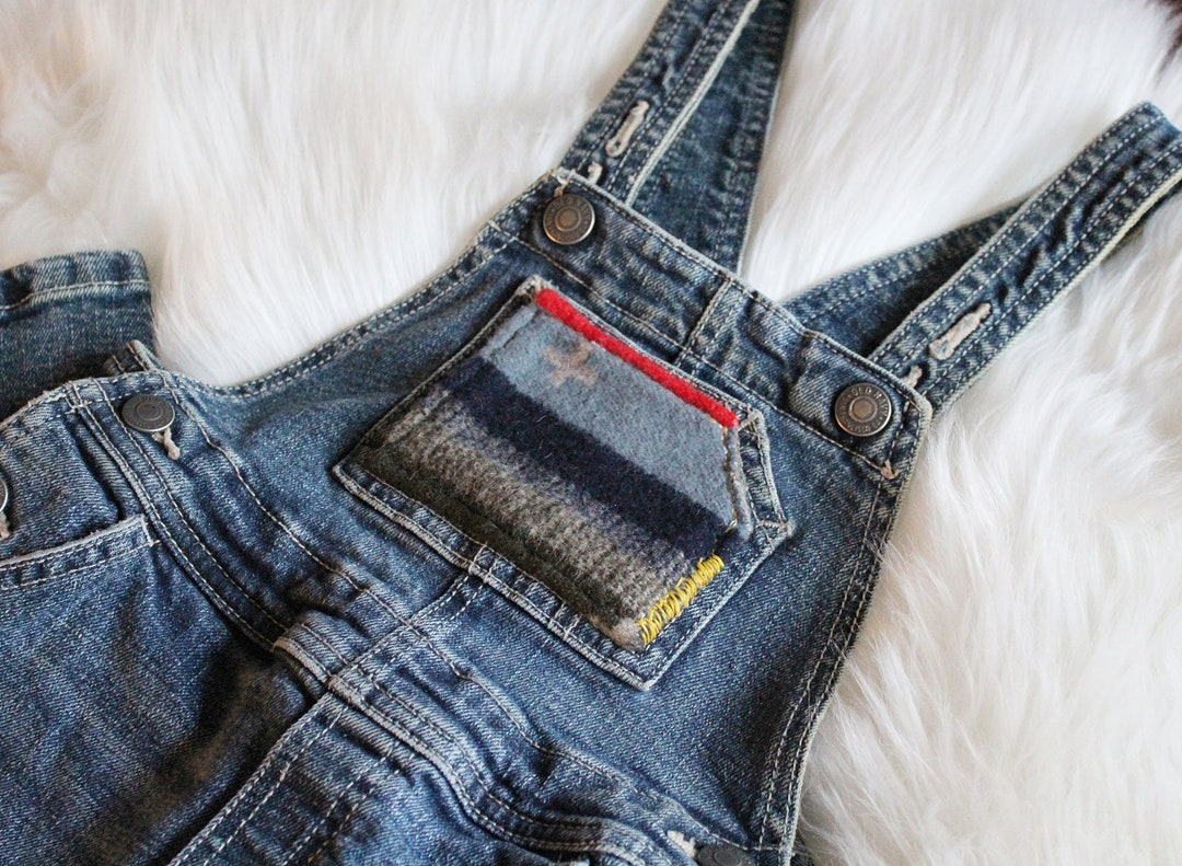 Upcycled Children's Denim Overalls With Pendleton Patch | Kids Overalls ...