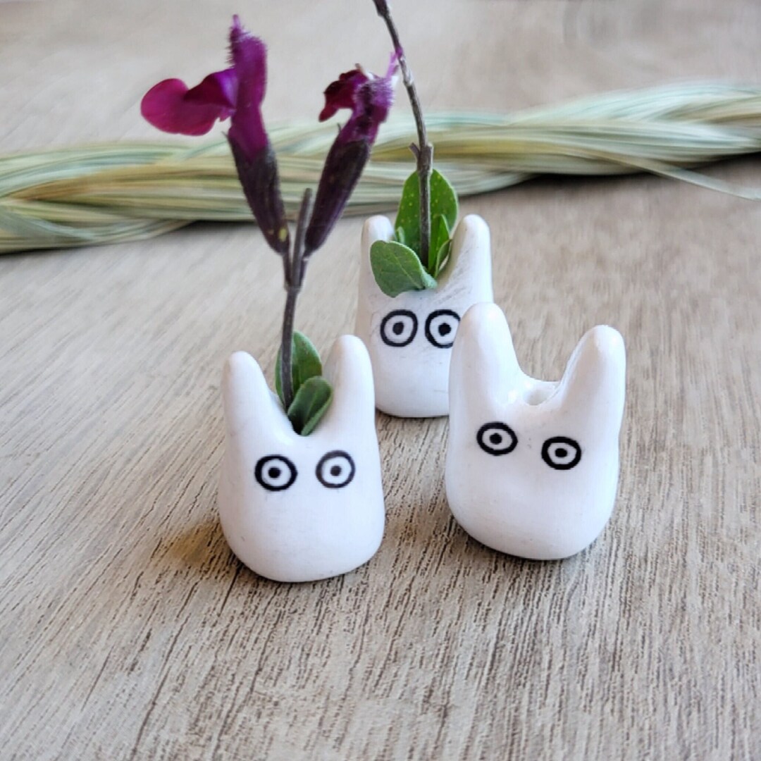 Baby Totoro Bud Vases Totoro Anime, Baby Totoro Figurines, Ghibli Clay ...