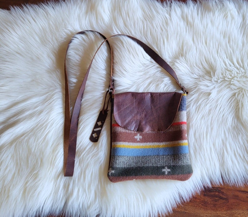 Womens Crossbody Bag Pendleton Fabric Cross Body Bags Leather Crossbody Bags Leather Purses - Etsy