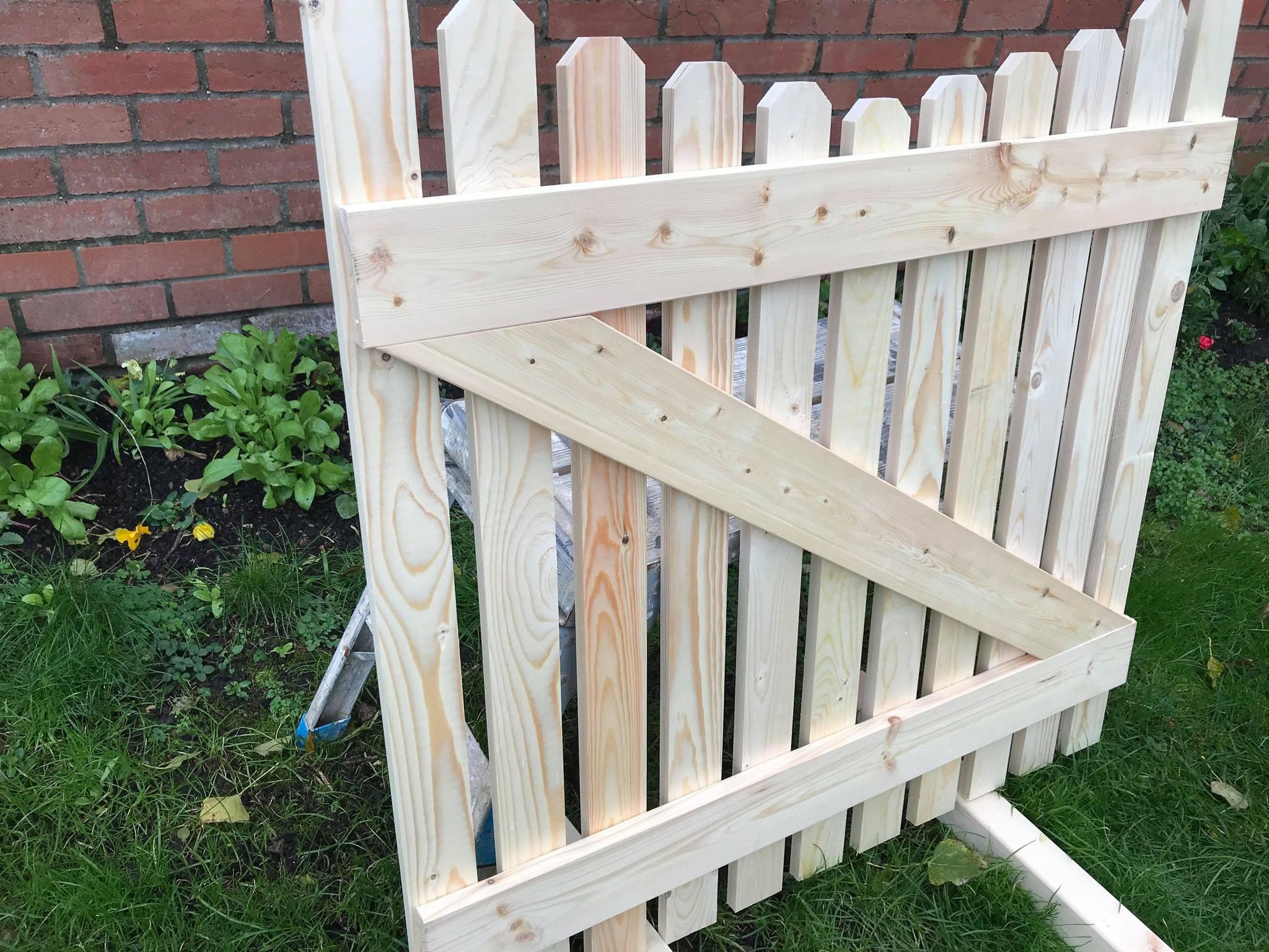 Garden Picket Gates Wooden Bespoke Gate -garden Timber Door H-91,5cm X ...