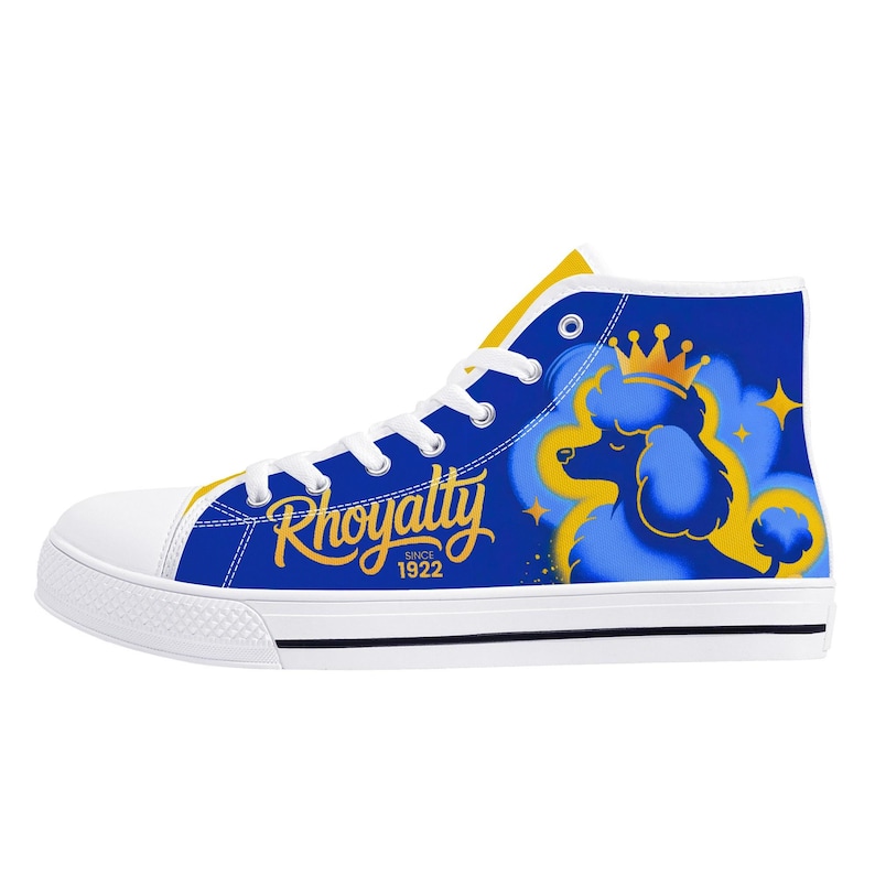 Sigma Gamma Rho Inspired High Top Canvas Shoes | Blue & Gold Sorority ...