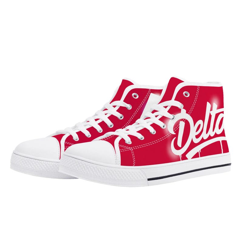 DST Inspired High Top Canvas Sneakers | Delta Sigma Theta Sorority ...