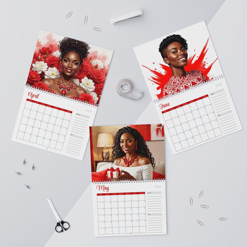 Devastating & Radiant: A Year in Crimson and Cream | 2026 Wall Calendar ...