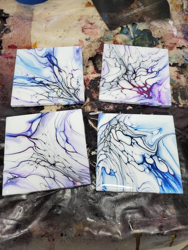 Acrylic Pour Coasters - Etsy