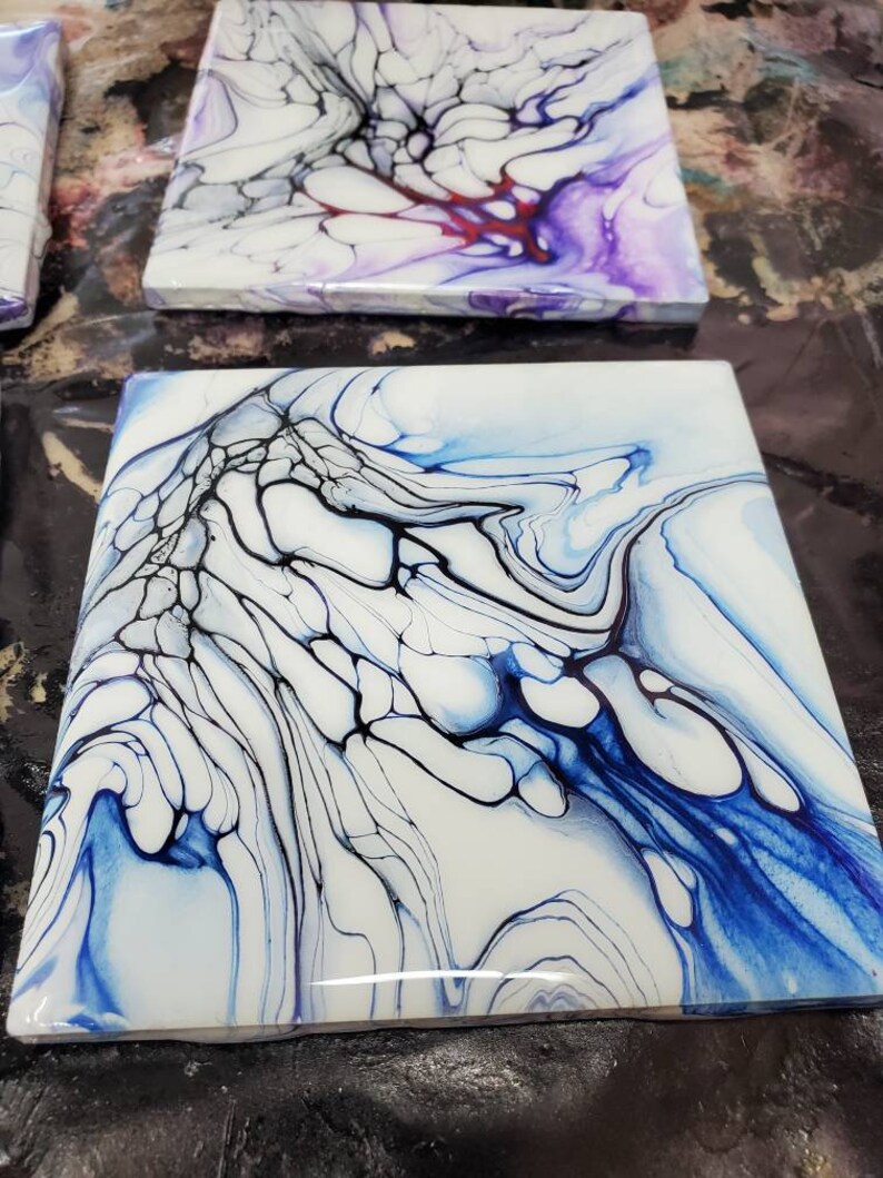 Acrylic Pour Coasters - Etsy