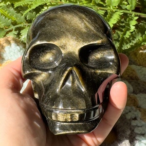 Amazing Gold Sheen Obsidian Skull - Etsy