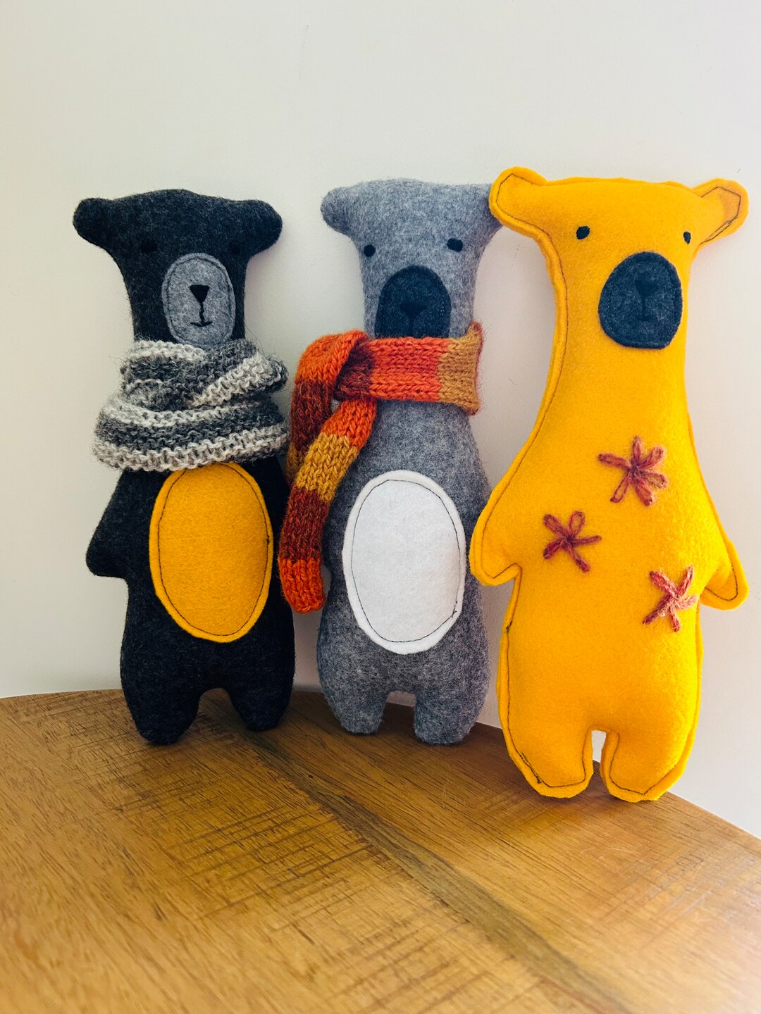 A Family of Three Little Teddy Bears. Toys. - Etsy