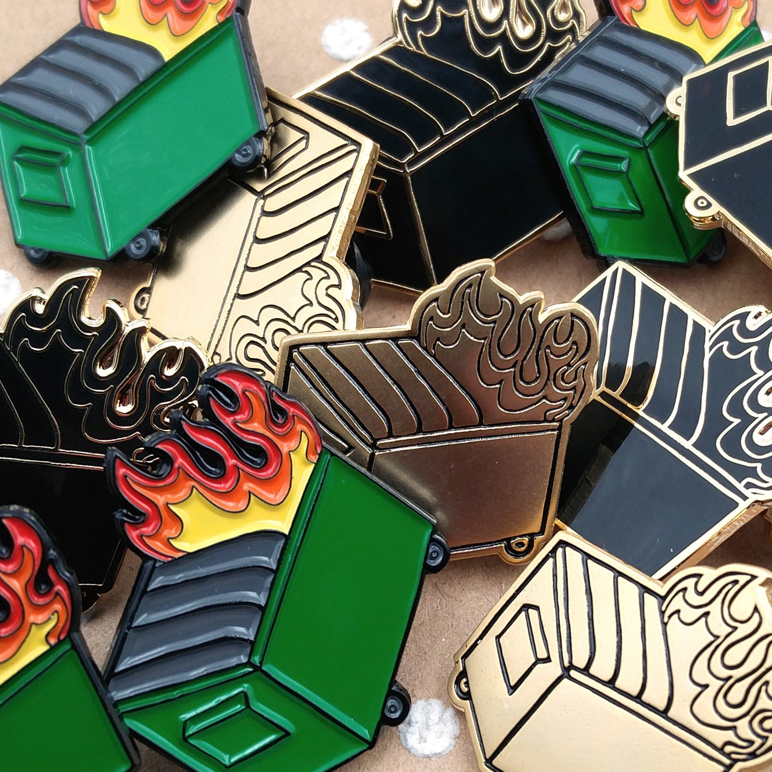 Dumpster Fire Enamel Pin | Etsy UK