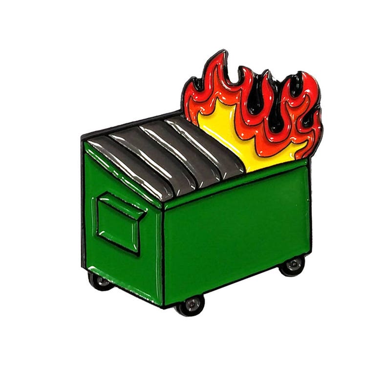 Dumpster Fire Enamel Pin | Etsy UK