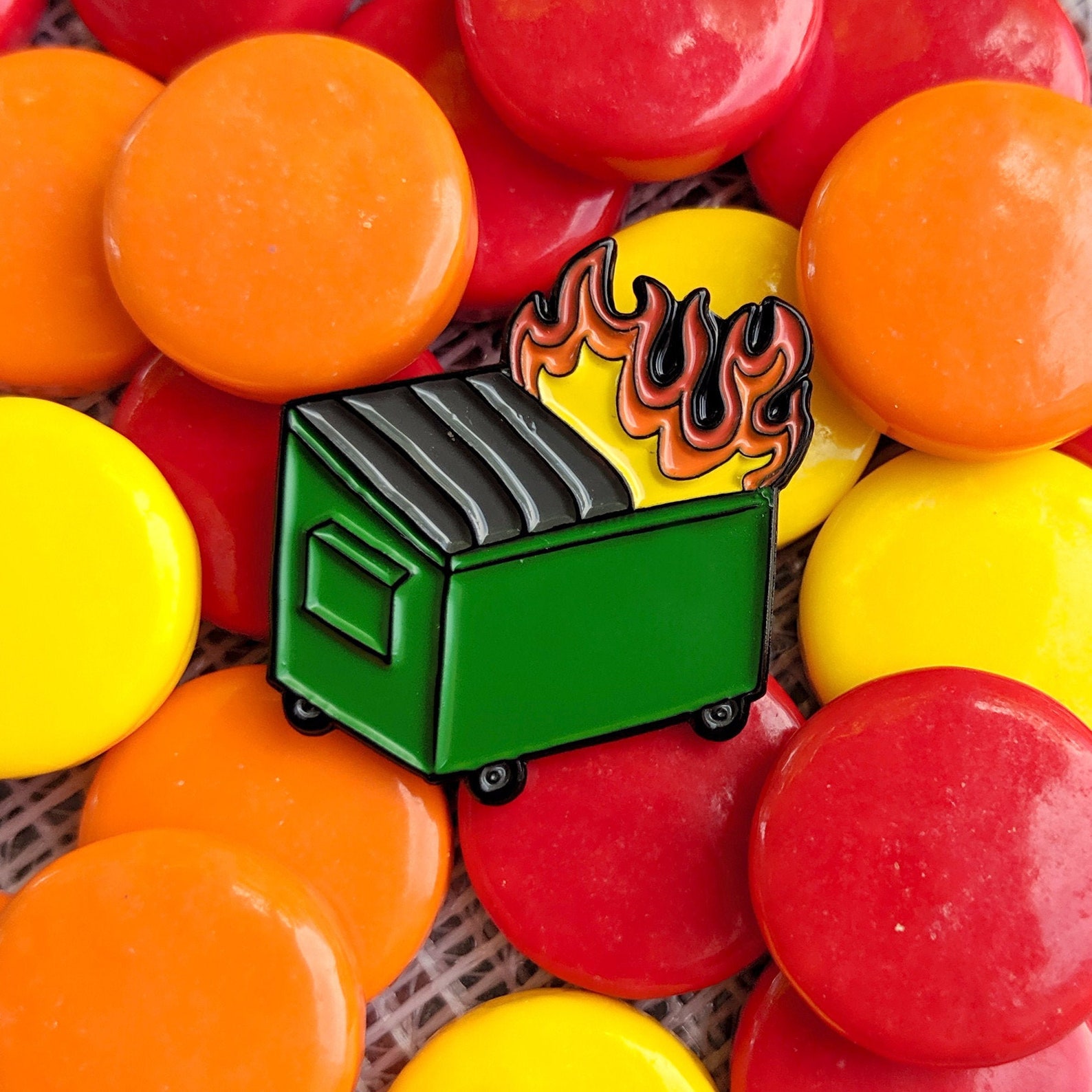 Dumpster Fire Enamel Pin | Etsy UK