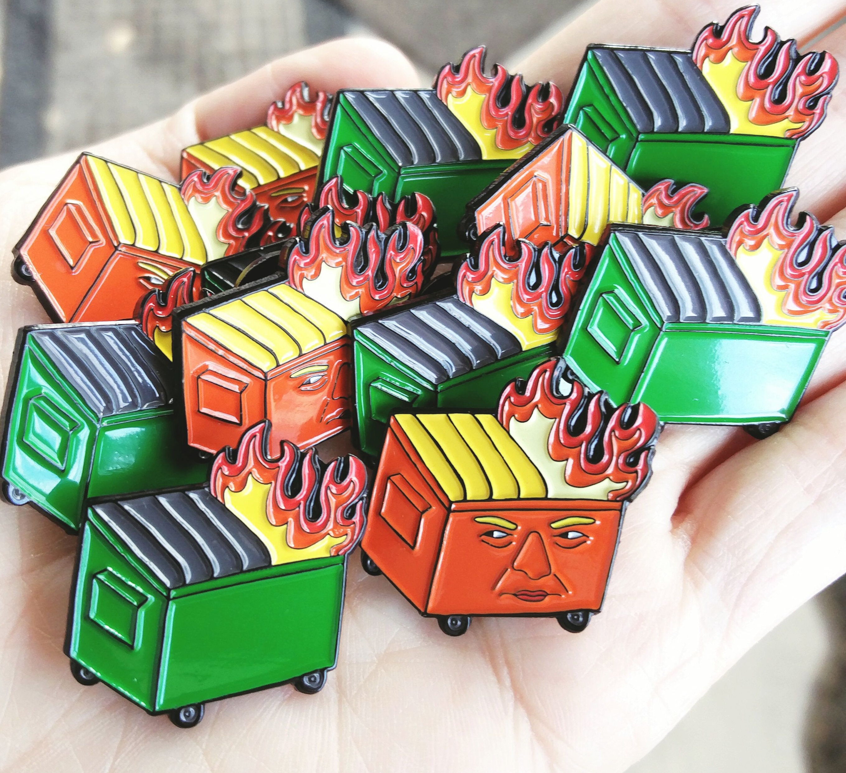 Dumpster Fire Enamel Pin | Etsy UK