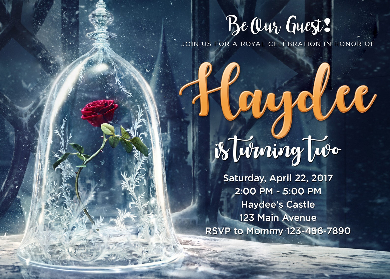 Beauty and the Beast Invitation Beauty and the Beast Birthday - Etsy