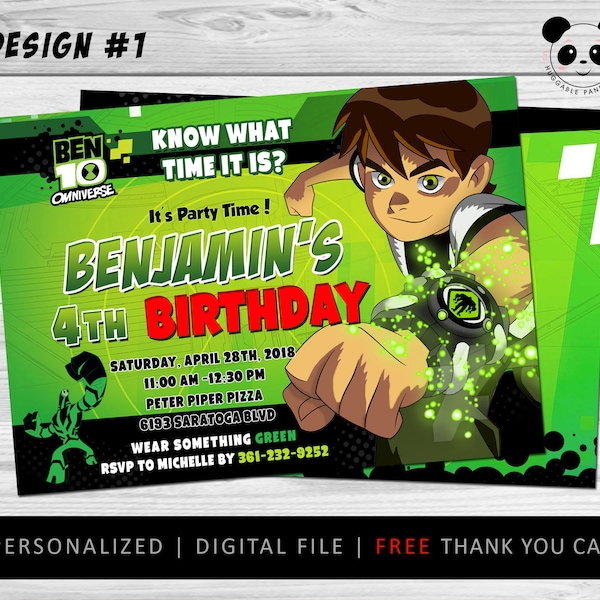 Ben10 Invitation - Etsy