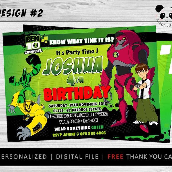Ben10 Invitation - Etsy