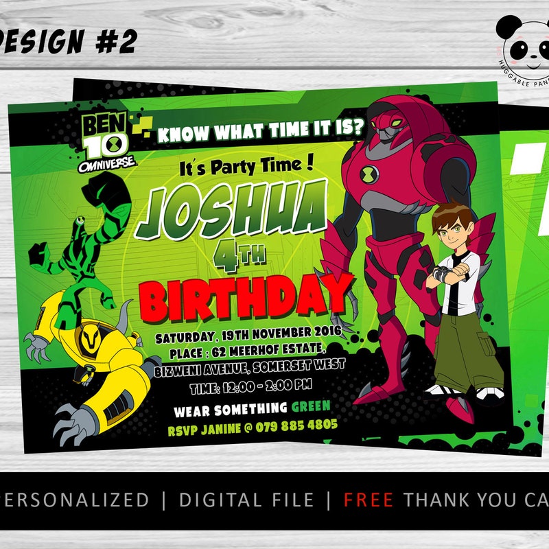 Ben10 Invitation - Etsy