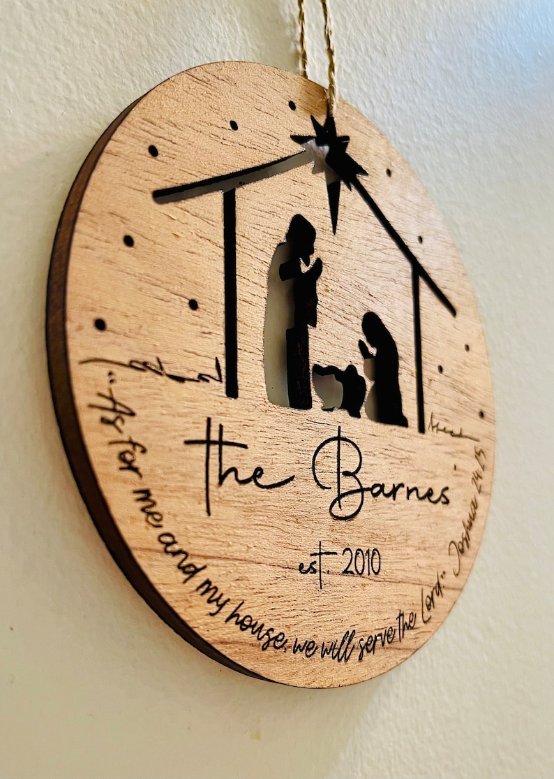 Custom Made Engraved Nativity Ornament - Etsy