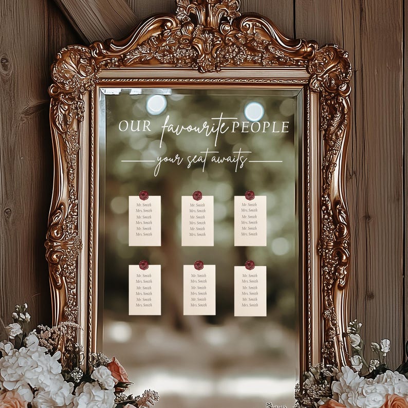 Custom Wedding Seating Chart Header: Vinyl Decal for Mirror/acrylic ...