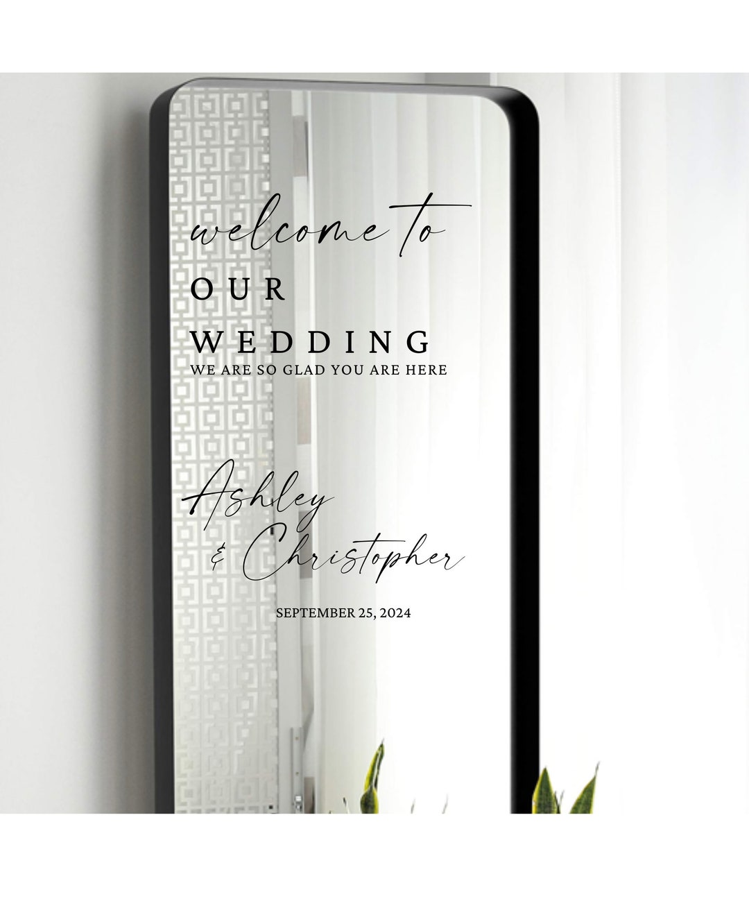 Wedding Mirror Decals Wedding Decor Stickers Wedding Reception Mirror ...