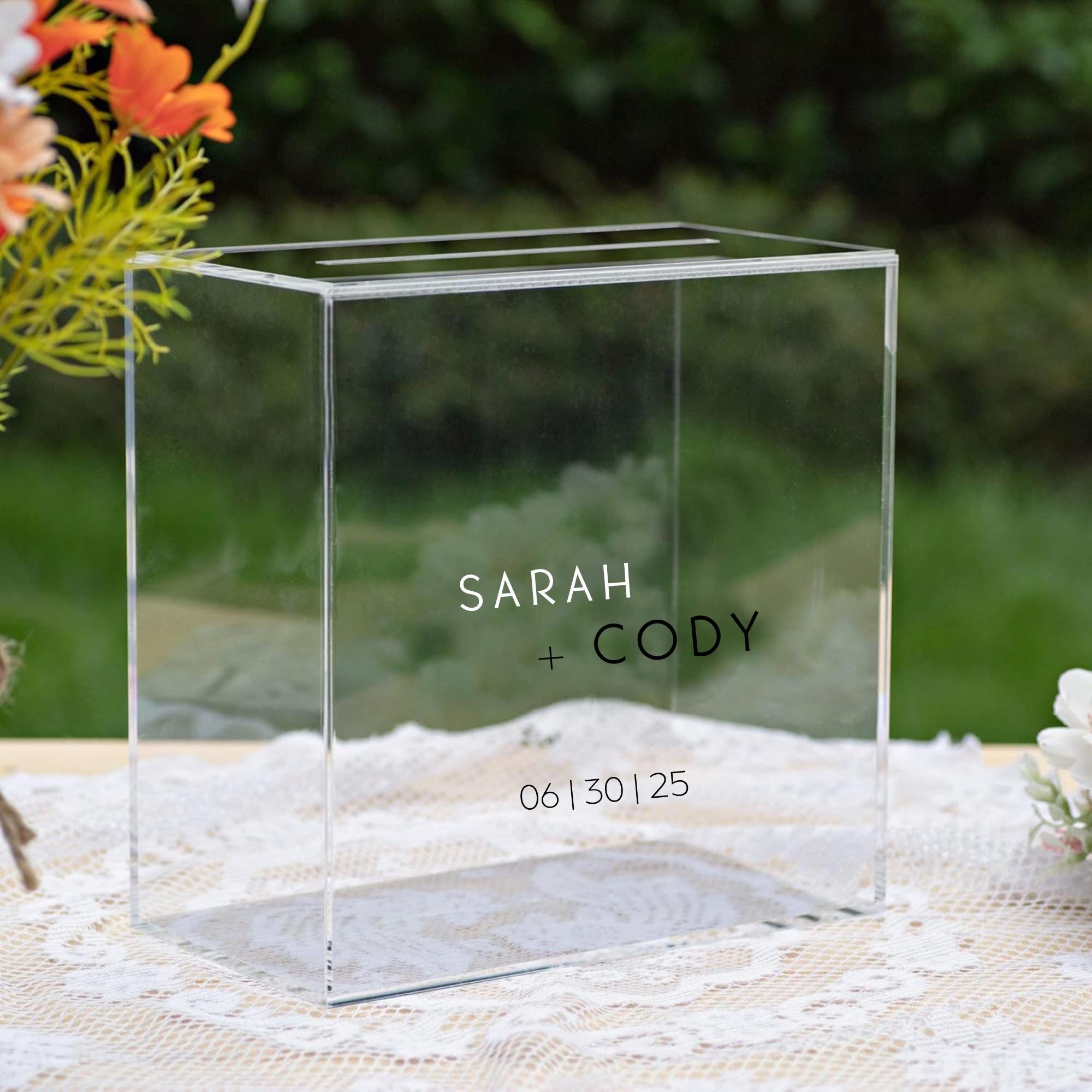 Custom Wedding Card Box Decal | Cards & Well Wishes Sticker | Acrylic ...