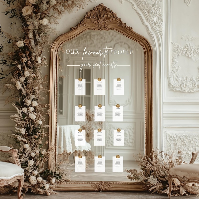 Custom Wedding Seating Chart Header: Vinyl Decal for Mirror/acrylic ...