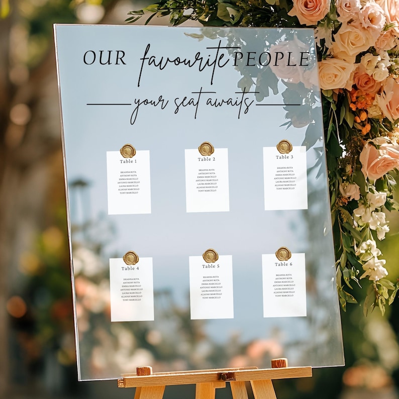 Custom Wedding Seating Chart Header: Vinyl Decal for Mirror/acrylic ...