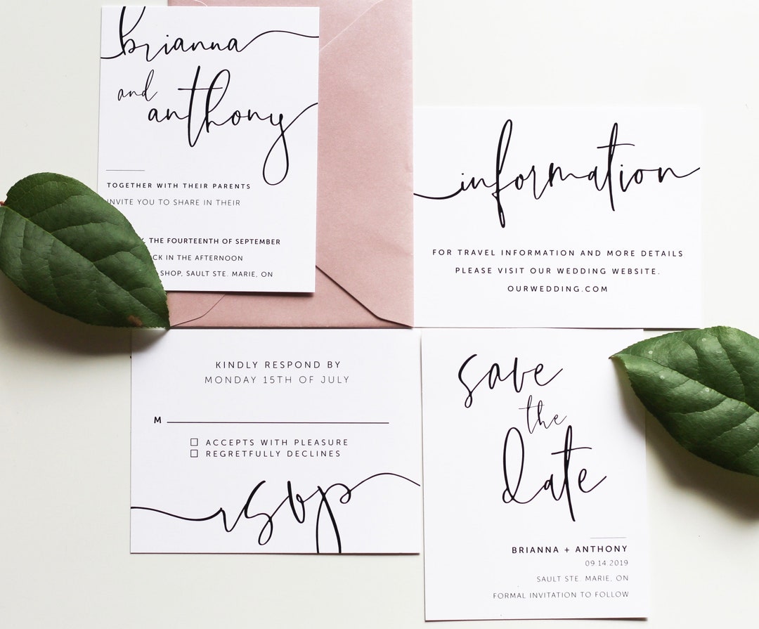 Personalized Wedding Invitations/custom Downloads/classic - Etsy