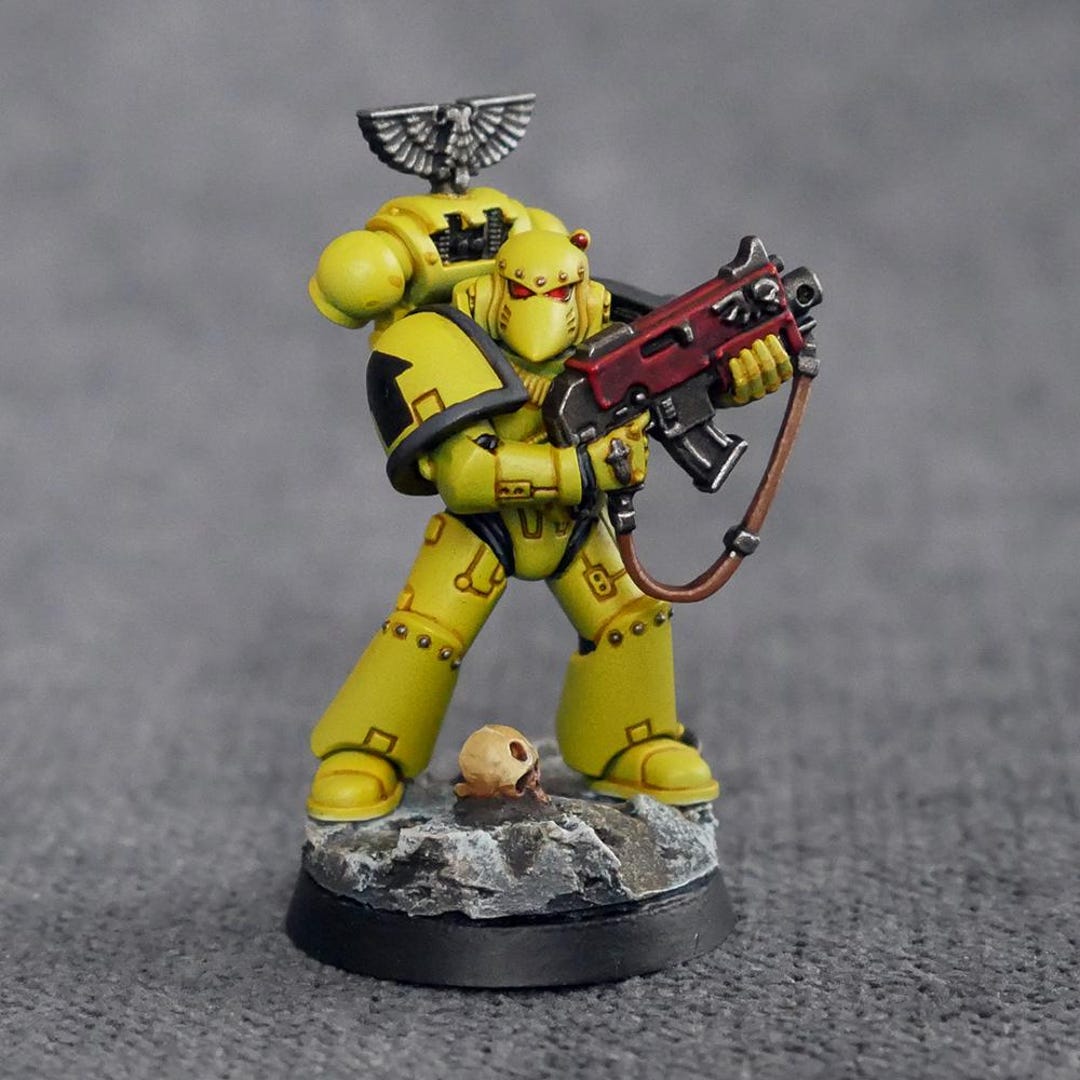 Warhammer 40k Painted Imperial Fist Space Marine - Etsy