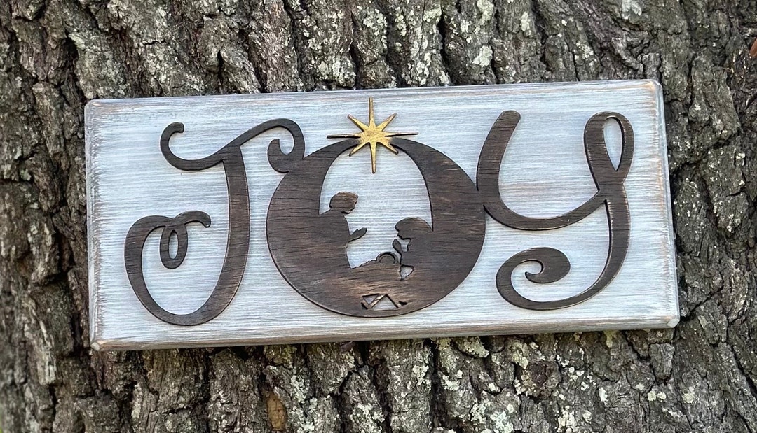 JOY Nativity Sign, Nativity Sign, Christmas Sign, Christmas Decor ...