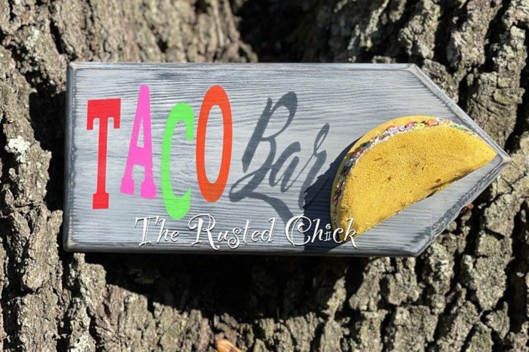 TACO BAR Sign, TACO Sign, Fiesta Sign, Taco Tuesday, Handmade Sign ...