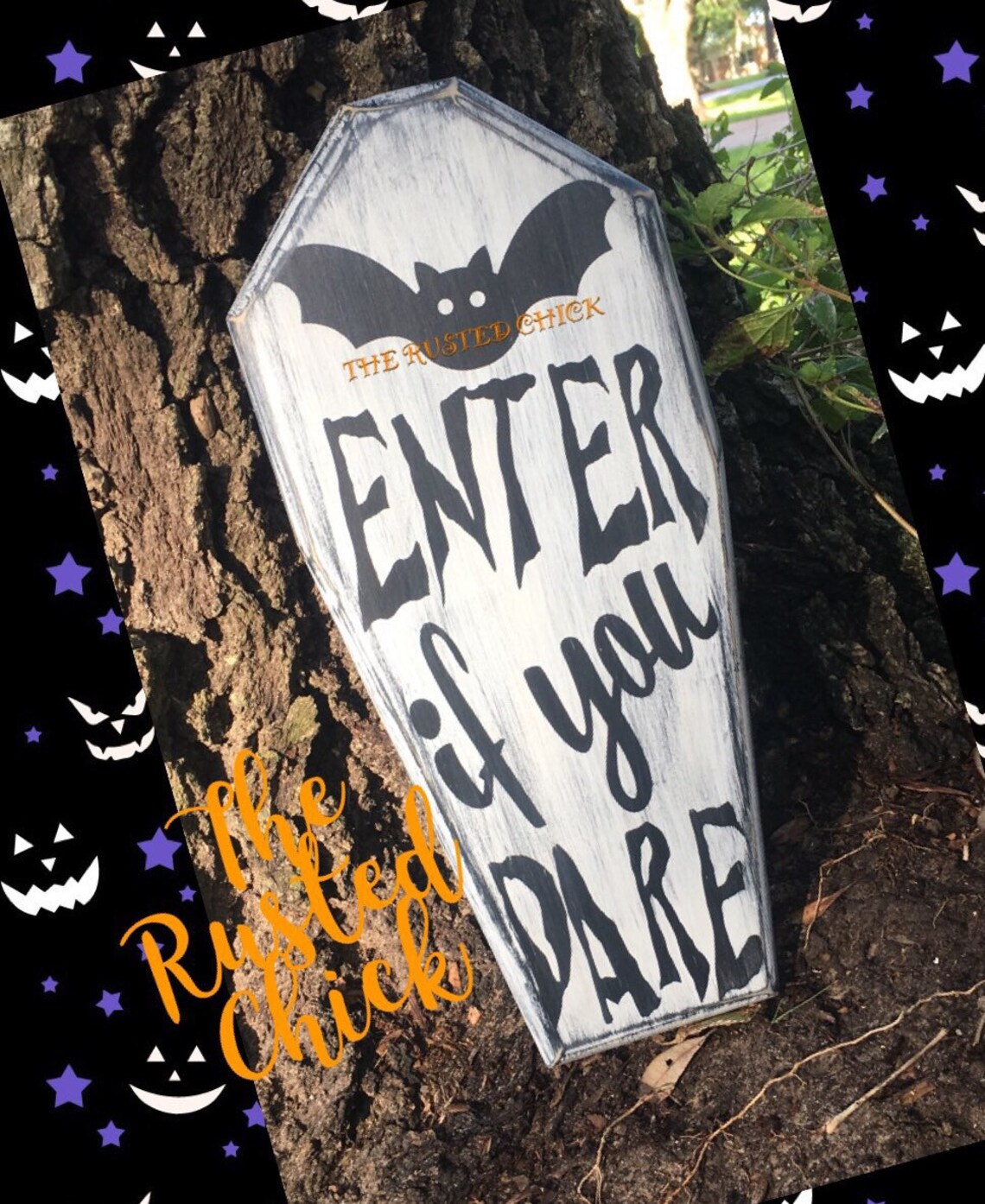 ENTER IF YOU Dare Sign Halloween Sign Halloween Coffin Sign - Etsy