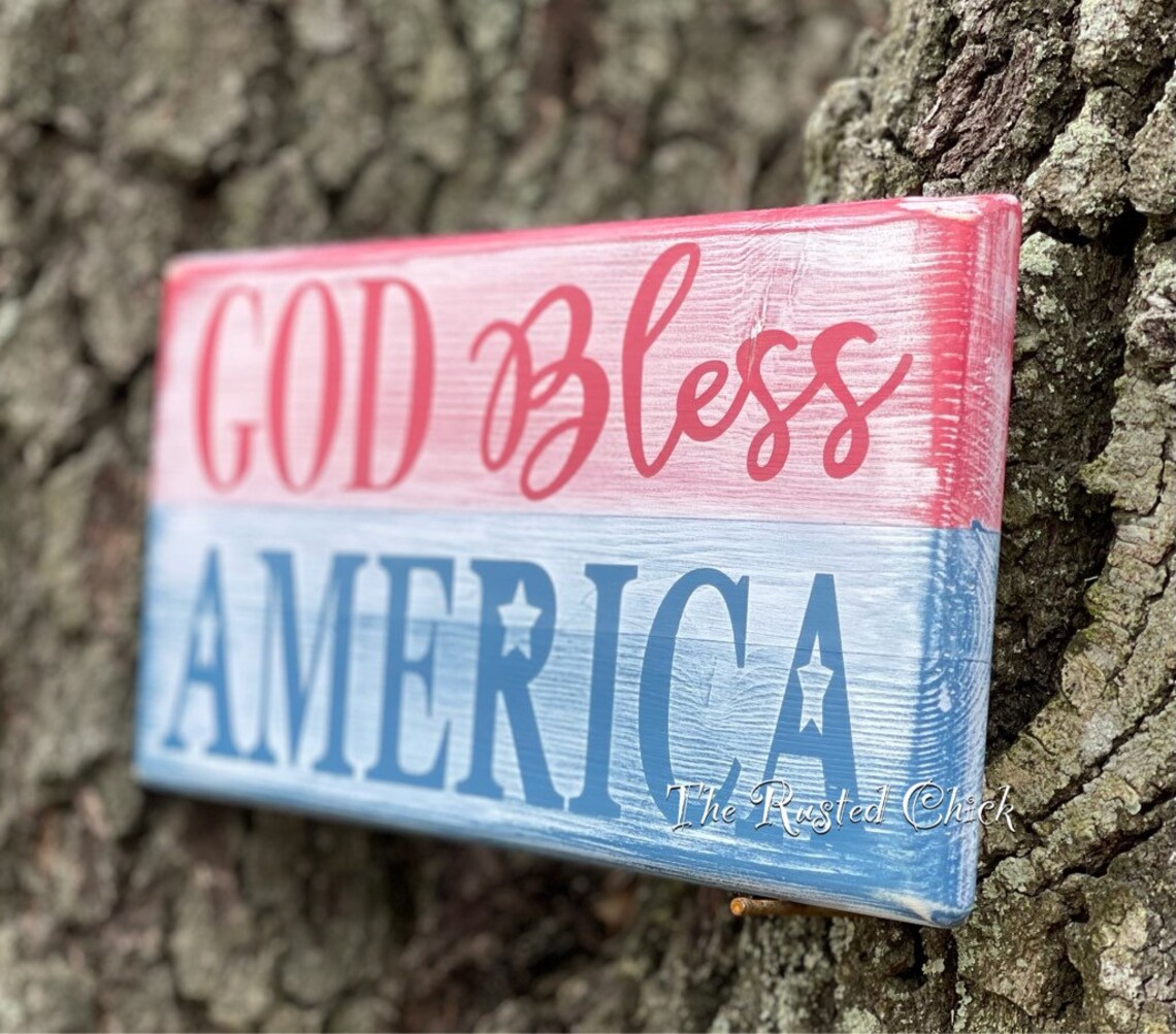GOD BLESS America Sign God Bless Sign USA sign Patriotic | Etsy