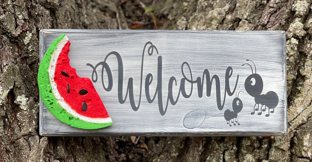 WELCOME Watermelon Sign, Watermelon Sign, Welcome Sign, Wreath ...