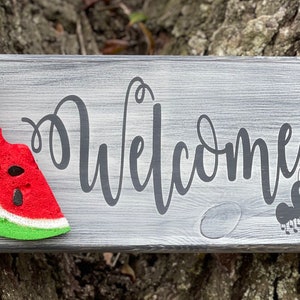 WELCOME Watermelon Sign, Watermelon Sign, Welcome Sign, Wreath ...