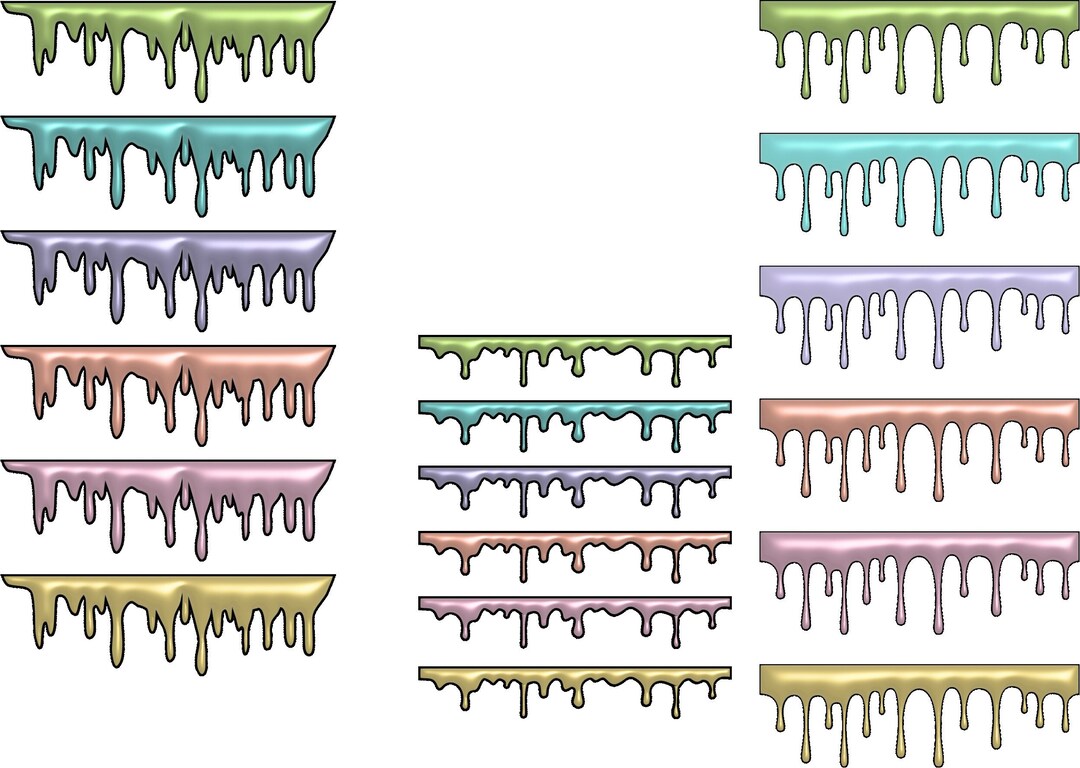 3d Inflated Pastel Drip Accent 18 Piece Bundle for Sublimation ...