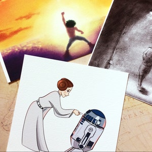 Princess Leia Art - Princess Leia and R2D2 - You're My Only Hope Print ...