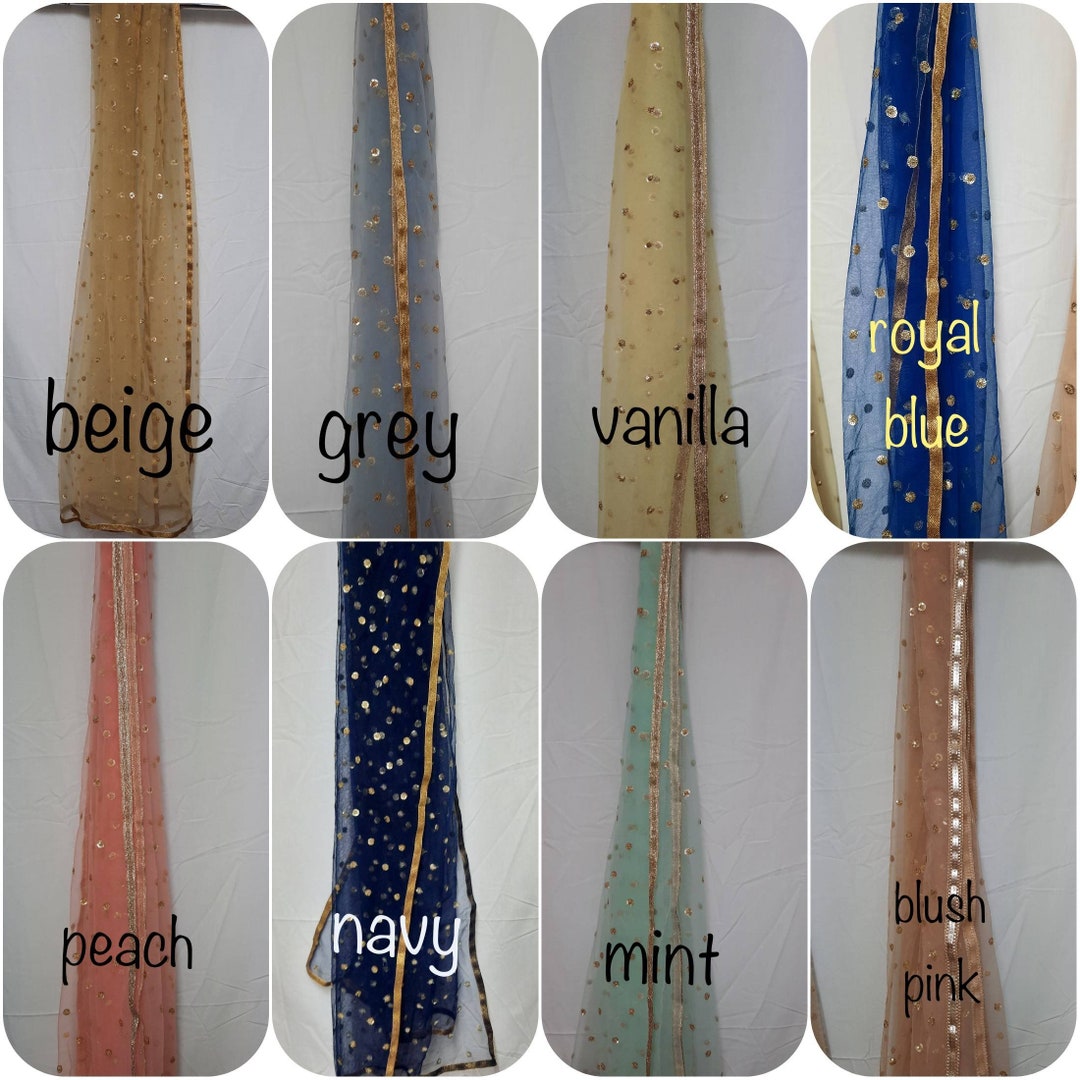 Soft Net Dupatta Chunni Scarf Stole Lengha Mix N Match Gold - Etsy