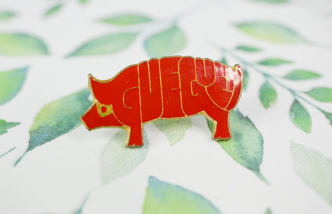 Vintage Pig Pins, Chinese Pig, Farm Animals, Pig, Animal Brooch, Open ...