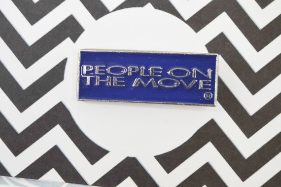 People on the move slogan pin, Saying phrase pin, fun… - Gem