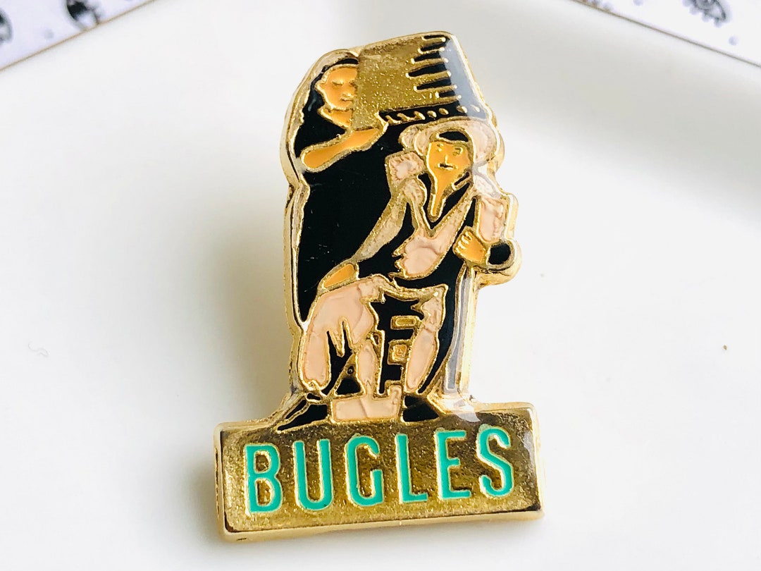 Vintage Couple Pins, Man in a Suit, Woman With an Aperitif bugles Dish ...
