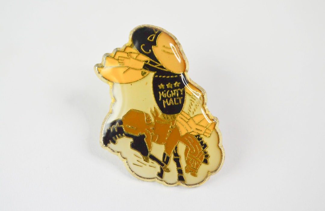 Pin Cowboy Horse Migthy Malt Beer Brand Vintage 80s - Collar Brooch ...