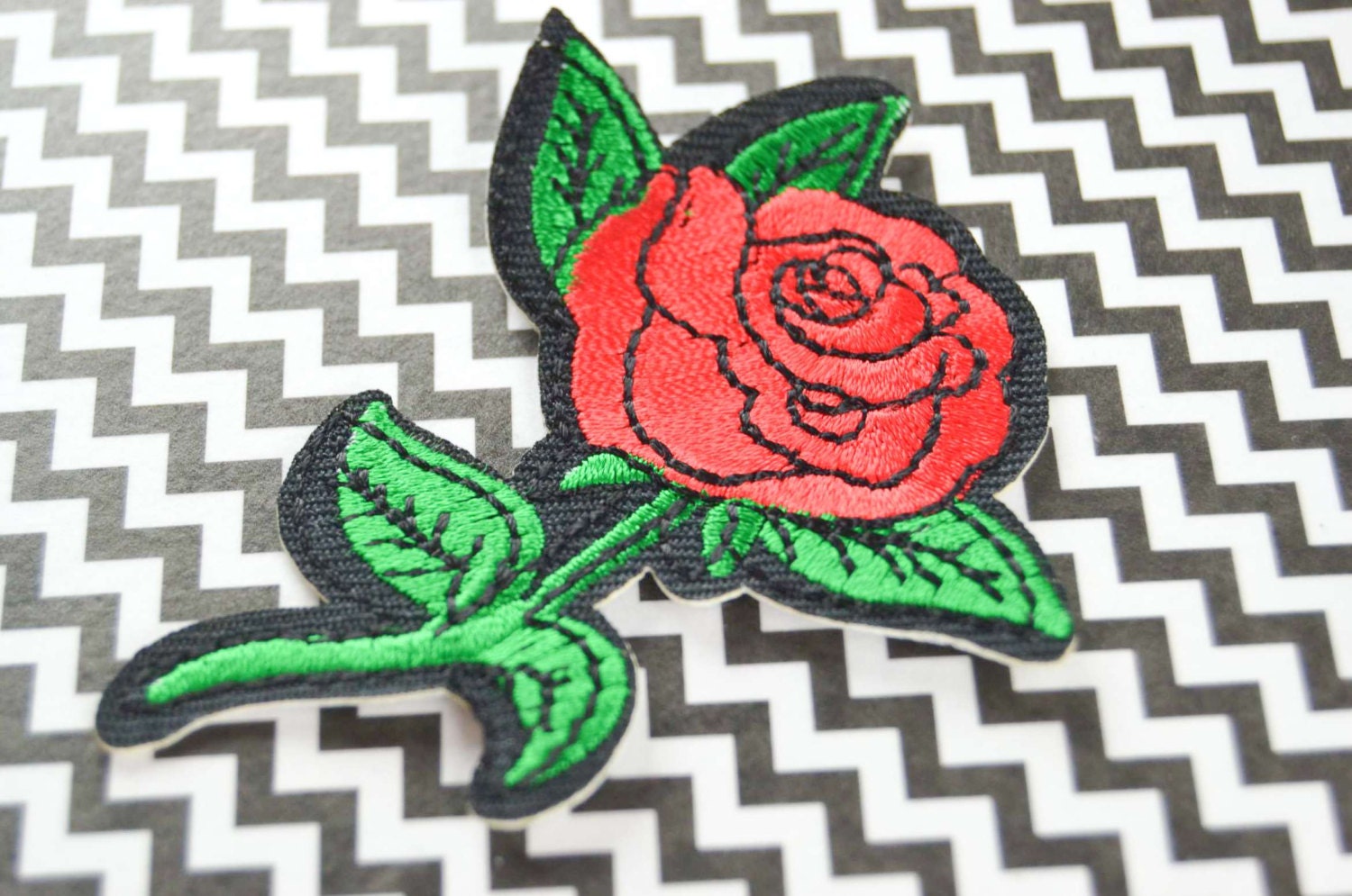 Patch Fusible Red Rose Customization Patch Patch Rock - Etsy