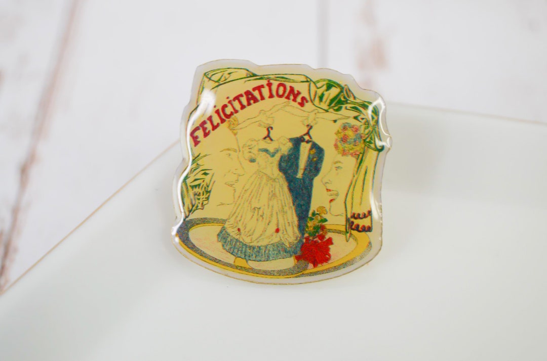 Congratulations Pins for the Bride and Groom, Wedding, Honeymoon ...