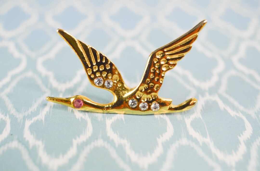 Stork Bird Jewelry Pins, Swallow With Rhinestones Cute Animal Cute Pins ...