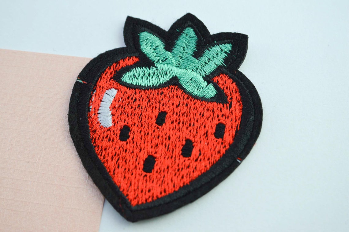 Strawberry Iron on Patch Fruit Patch Customization Patch - Etsy