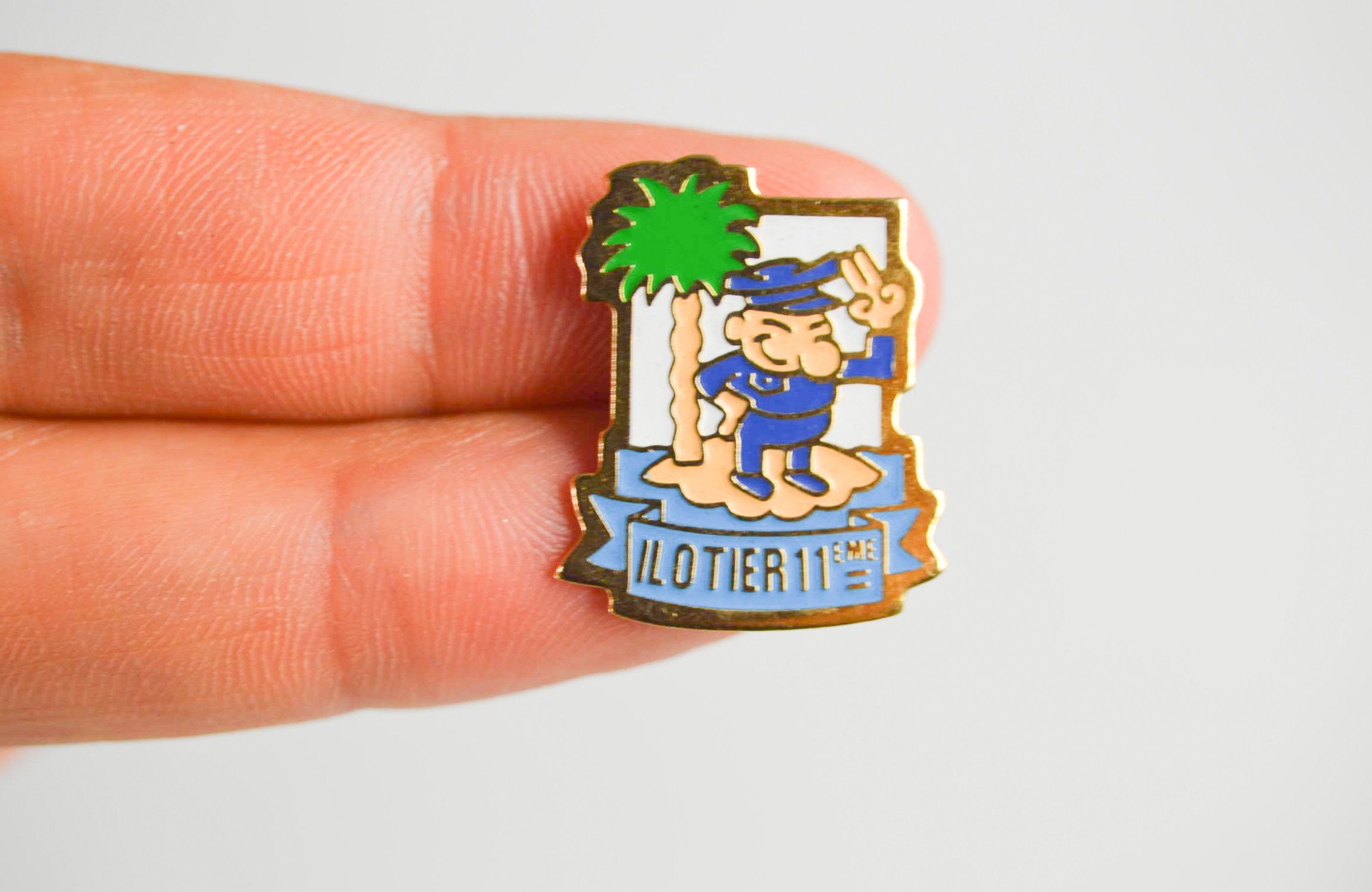 Vintage Man Pins on an Island Postman and Coconut Palm Palm | Etsy