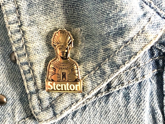Indian chief statue pin, Inca statue, vintage Stentor… - Gem