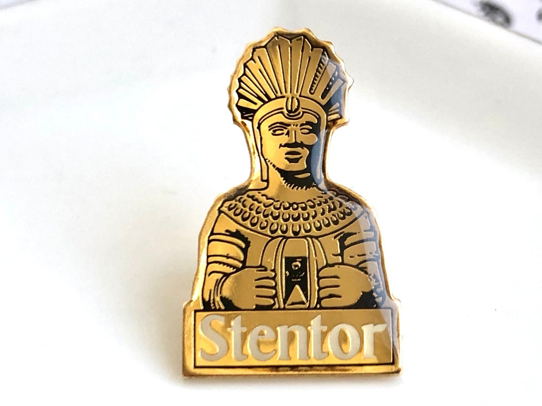 Indian Chief Statue Pin, Inca Statue, Vintage Stentor Cafe Logo Temple ...