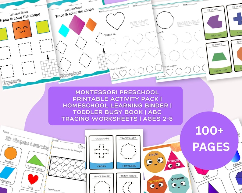 Montessori Learning Binder | Preschool Activity Pack (PDF Pattern) Ages ...